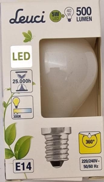 LEUCI LAMP E14 LED 5W OPAL SPHERE DIMMABLE 3000K | LAMPADEALLED.IT