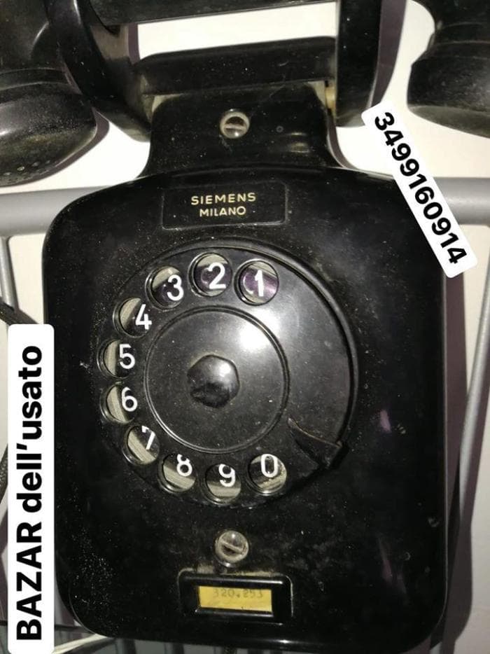 Telefono vintage Anni 40 da muro Marca "SIEMENS" in bachelite. | MOBILI ...