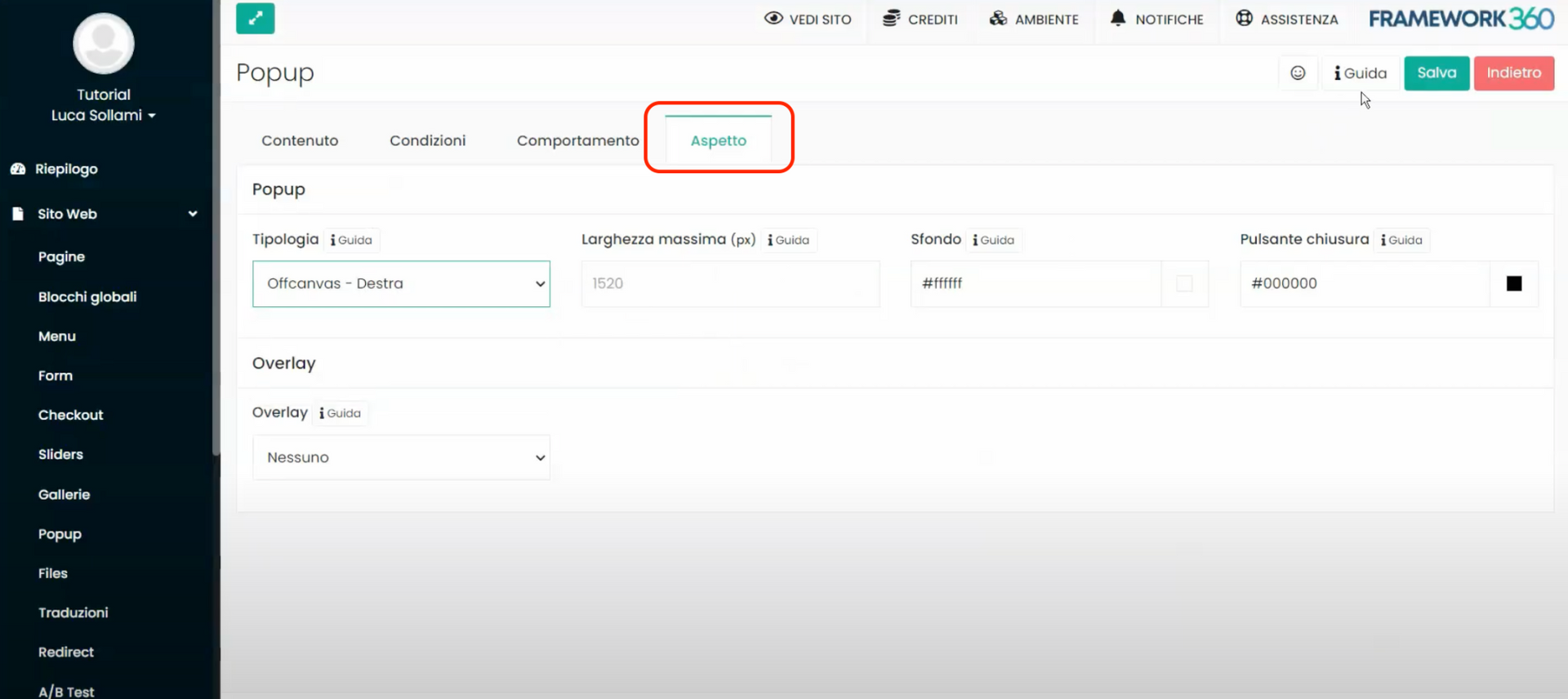 Create a side off-canvas menu | Framework360