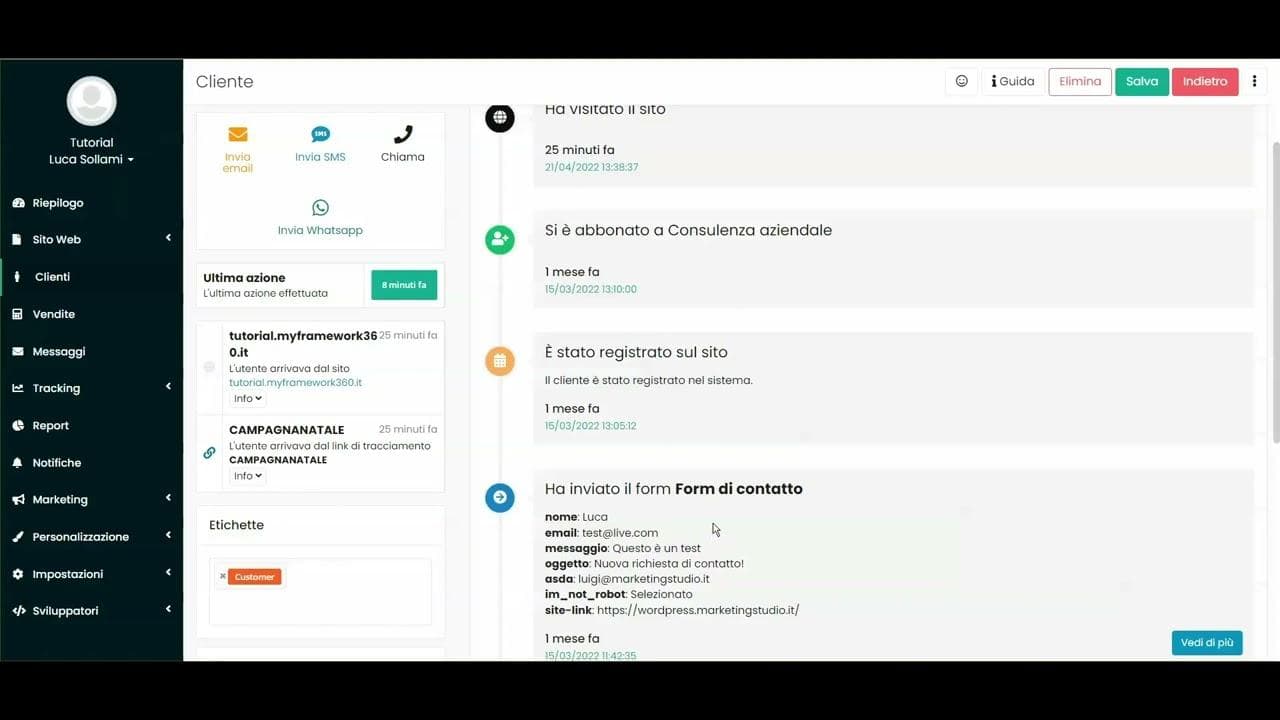 Agregar datos del cliente | Framework360