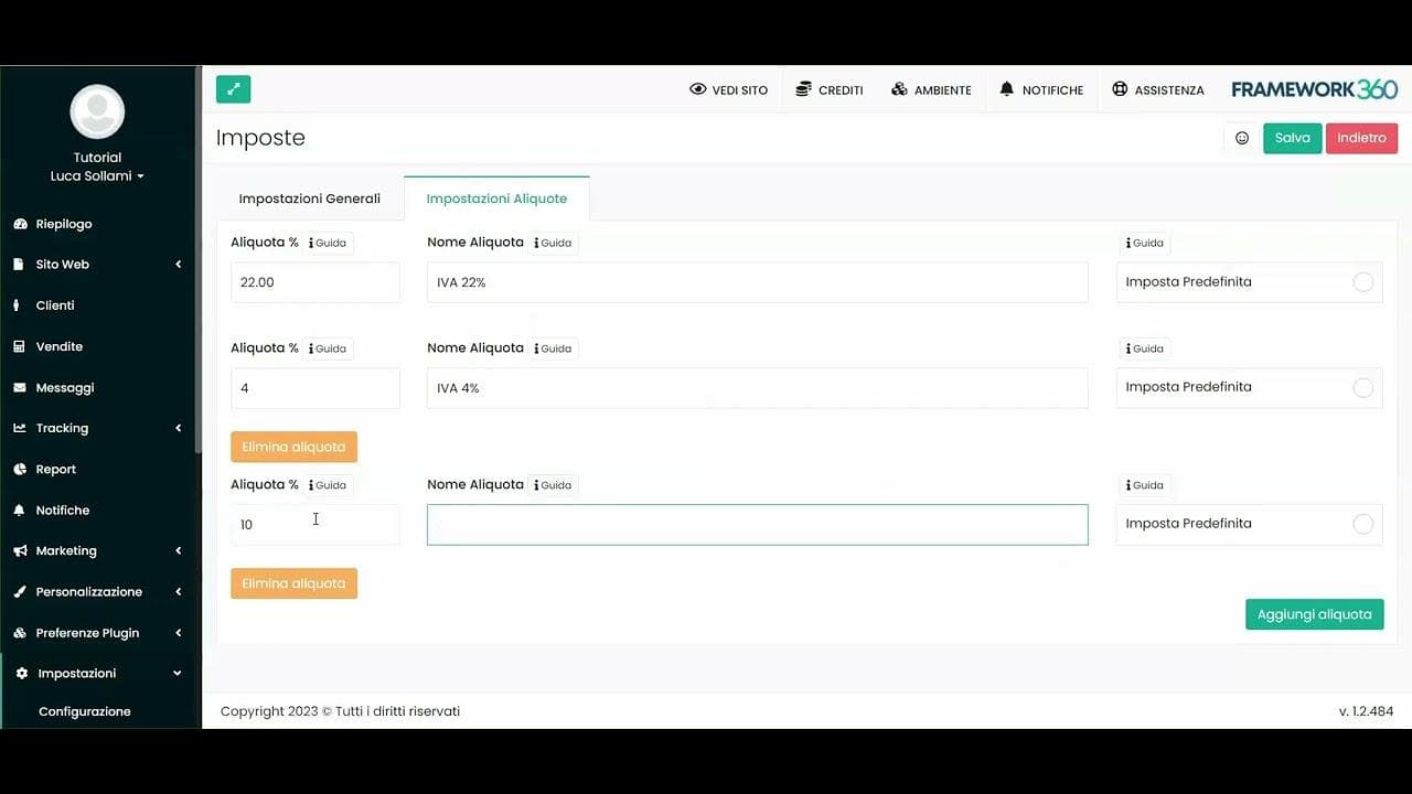 Configure tax rates | Framework360 Configure tax rates | Framework360