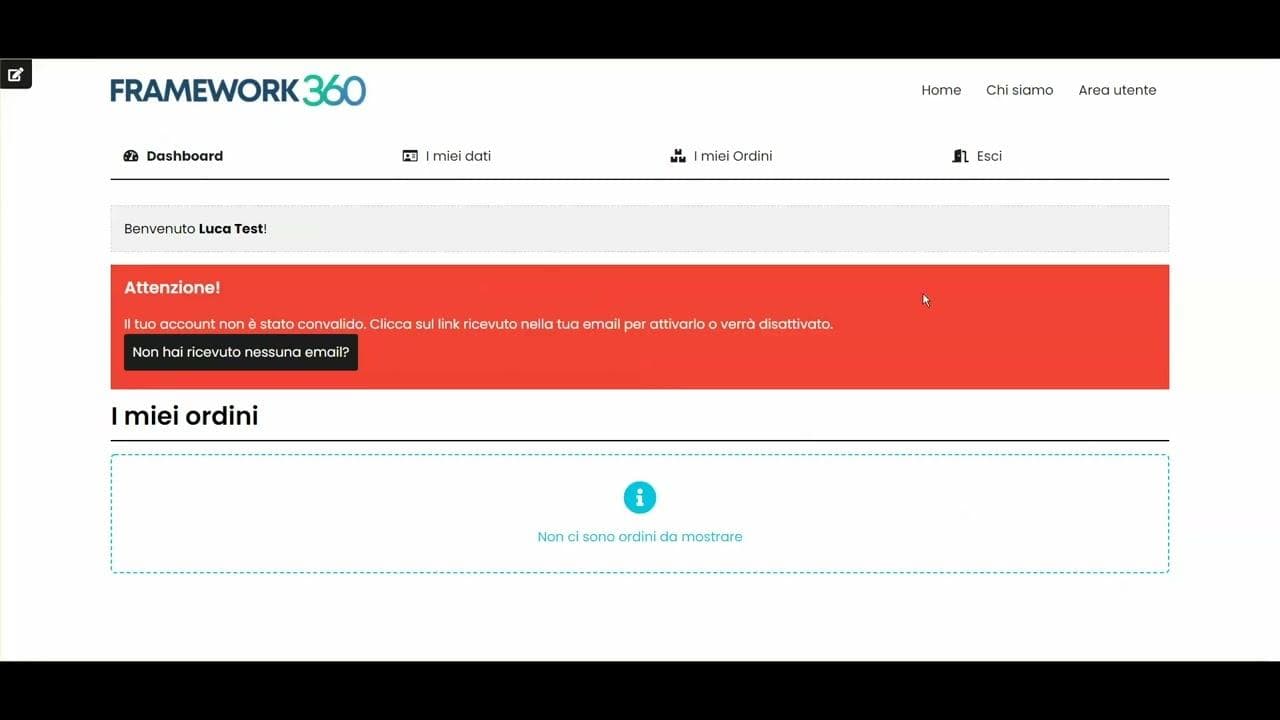 Creare area riservata per il cliente | Framework360