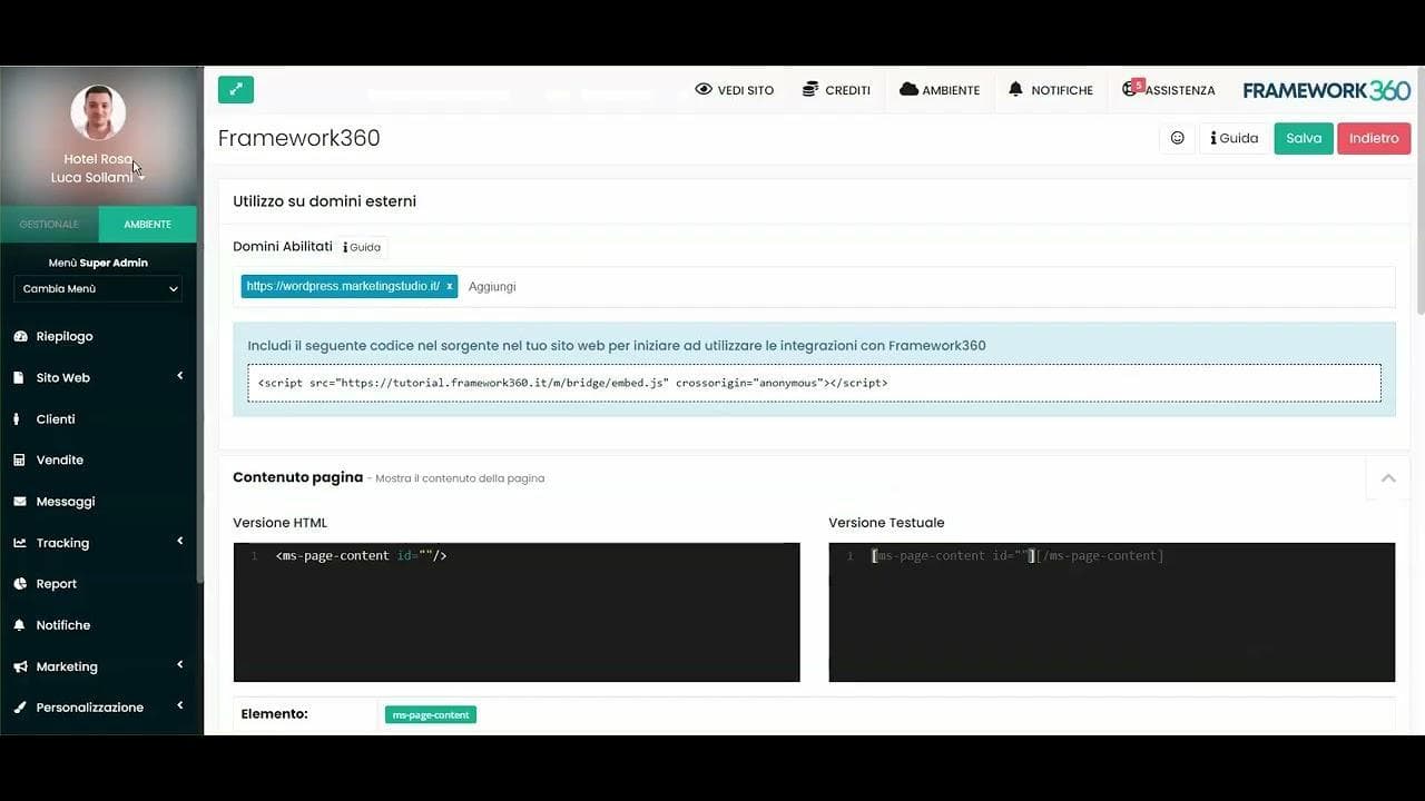 Integrazione form | Framework360